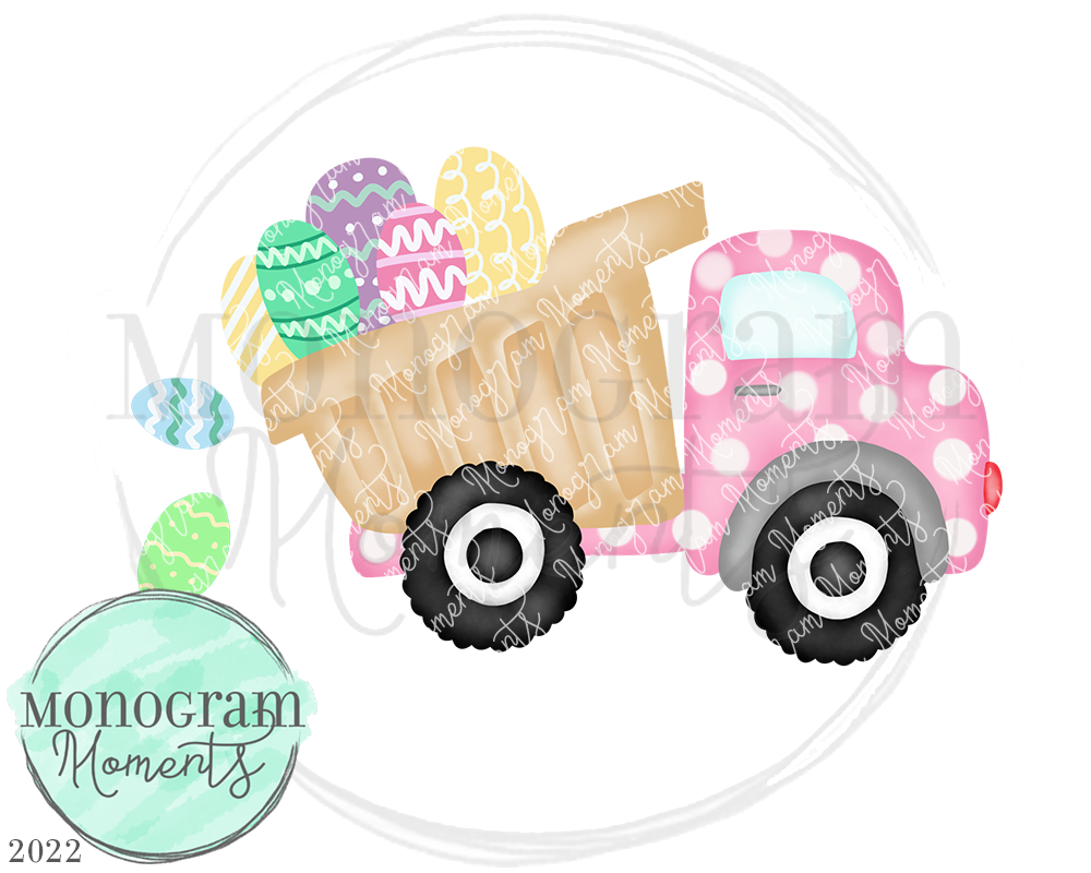 Pink Easter Egg Dump Truck – Monogram Moments