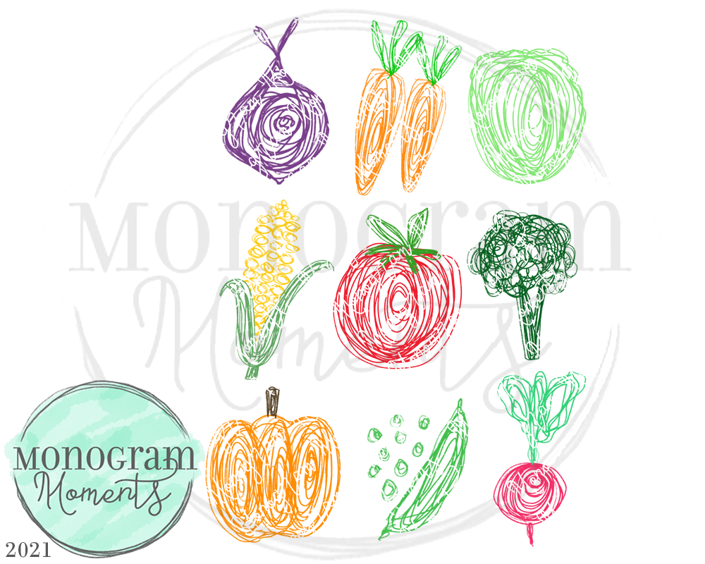 Sketchy Vegetables – Monogram Moments