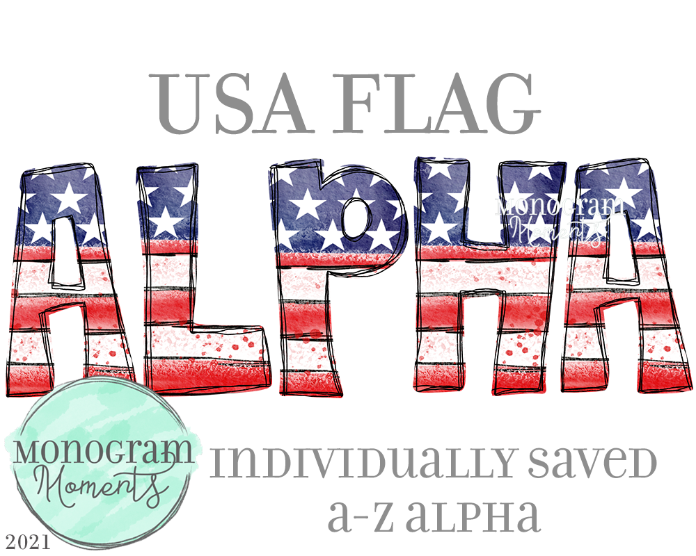 USA Flag Alpha – Monogram Moments