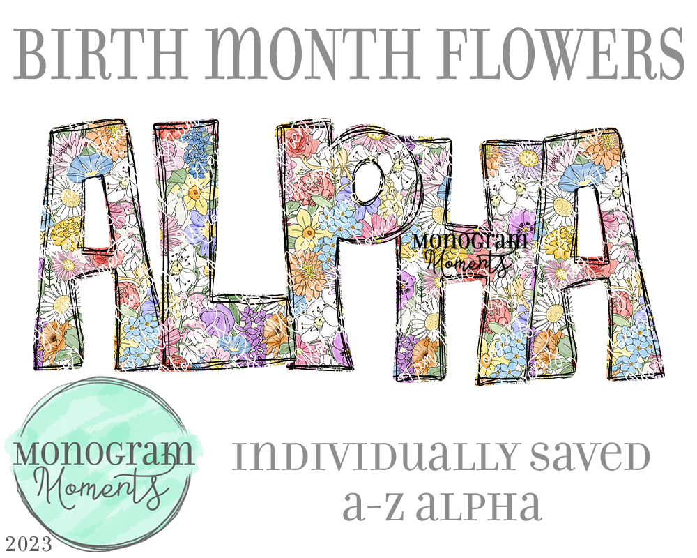 Birth Month Flowers Alpha – Monogram Moments