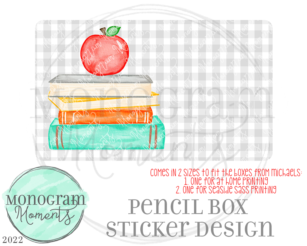 Pencil Boxes-Boy's Stacked Books – Monogram Moments