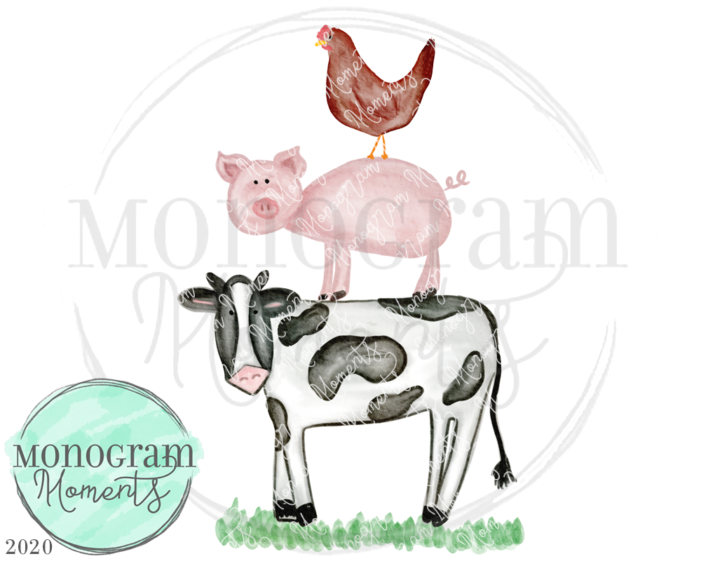 Whimsy Cow, Pig, Chicken Stack – Monogram Moments
