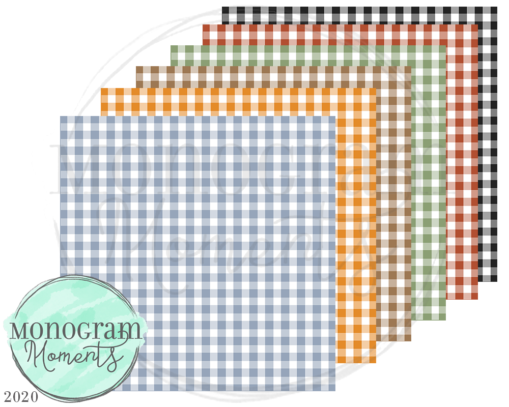 Fall Small Gingham Backgrounds – Monogram Moments