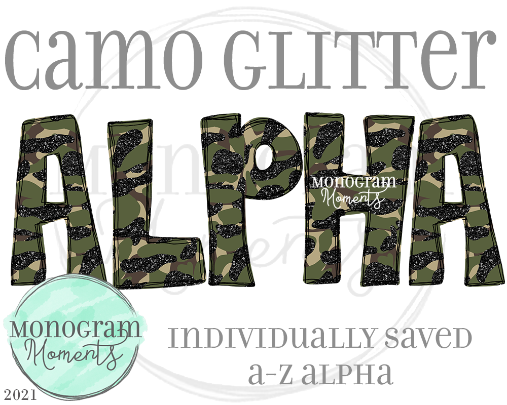 Glitter Camo Alpha – Monogram Moments
