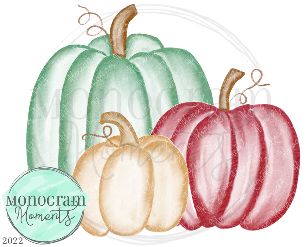 Girl's 3 Pumpkins – Monogram Moments