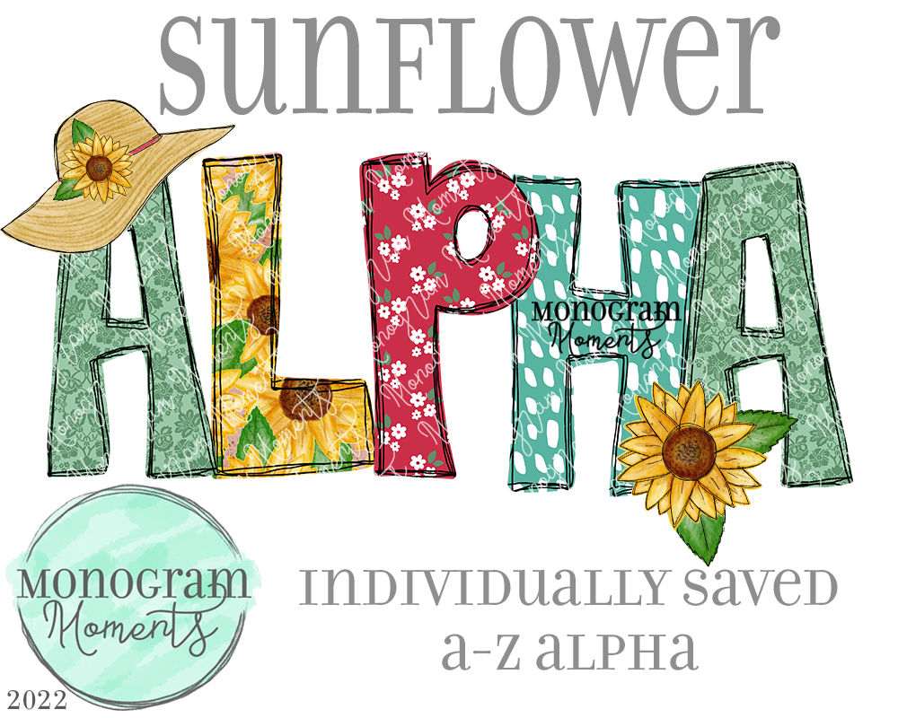 Sunflower Alpha – Monogram Moments