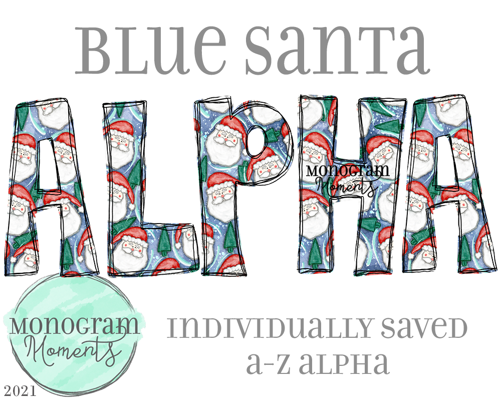 Blue Santa Alpha - Less Melanin Skin Tone – Monogram Moments