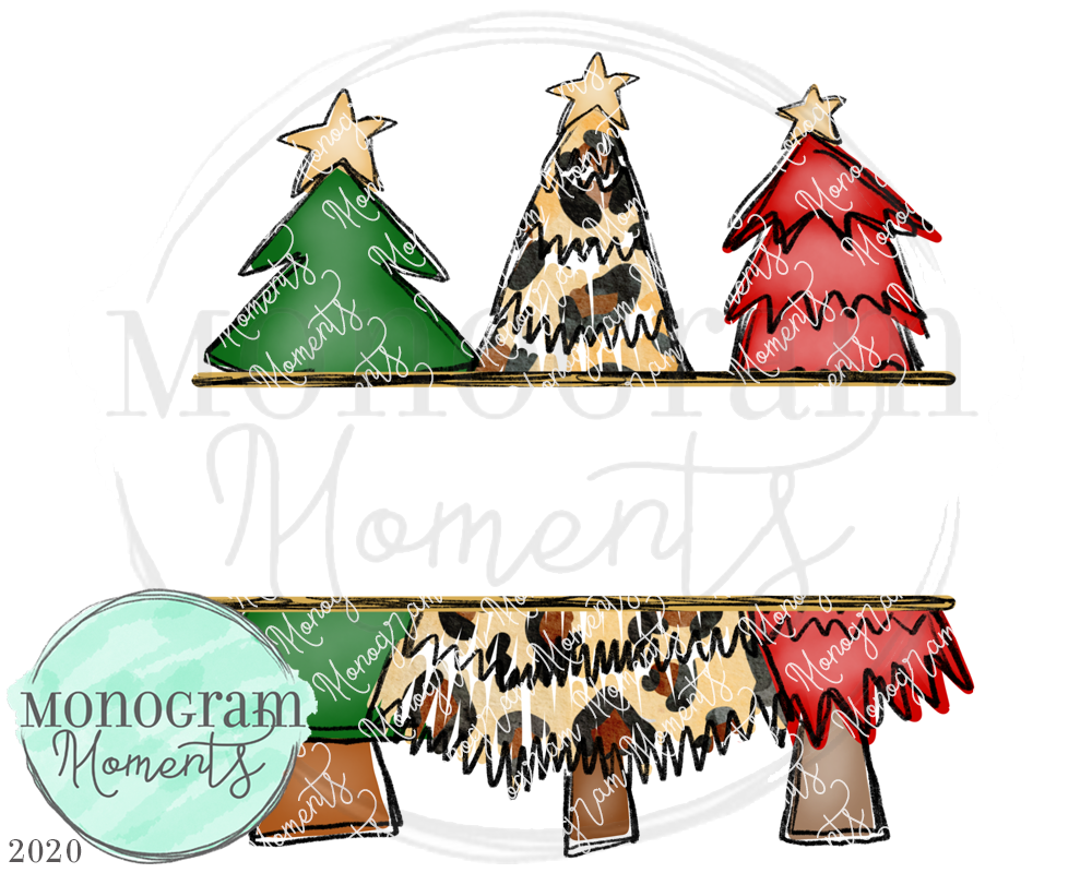 Funky Christmas Trees Nameplate – Monogram Moments
