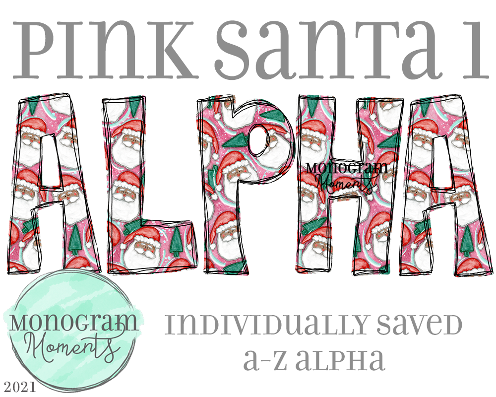 Pink Santa 1 Alpha – Monogram Moments