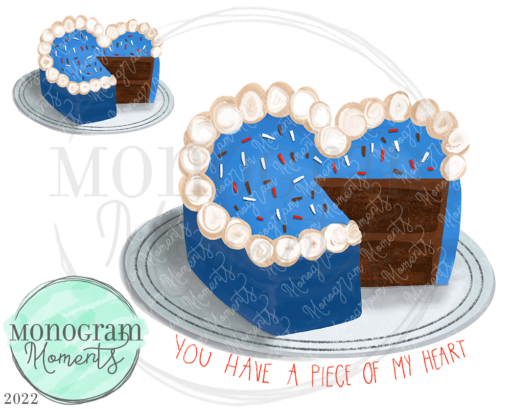 Blue Heart Cake – Monogram Moments