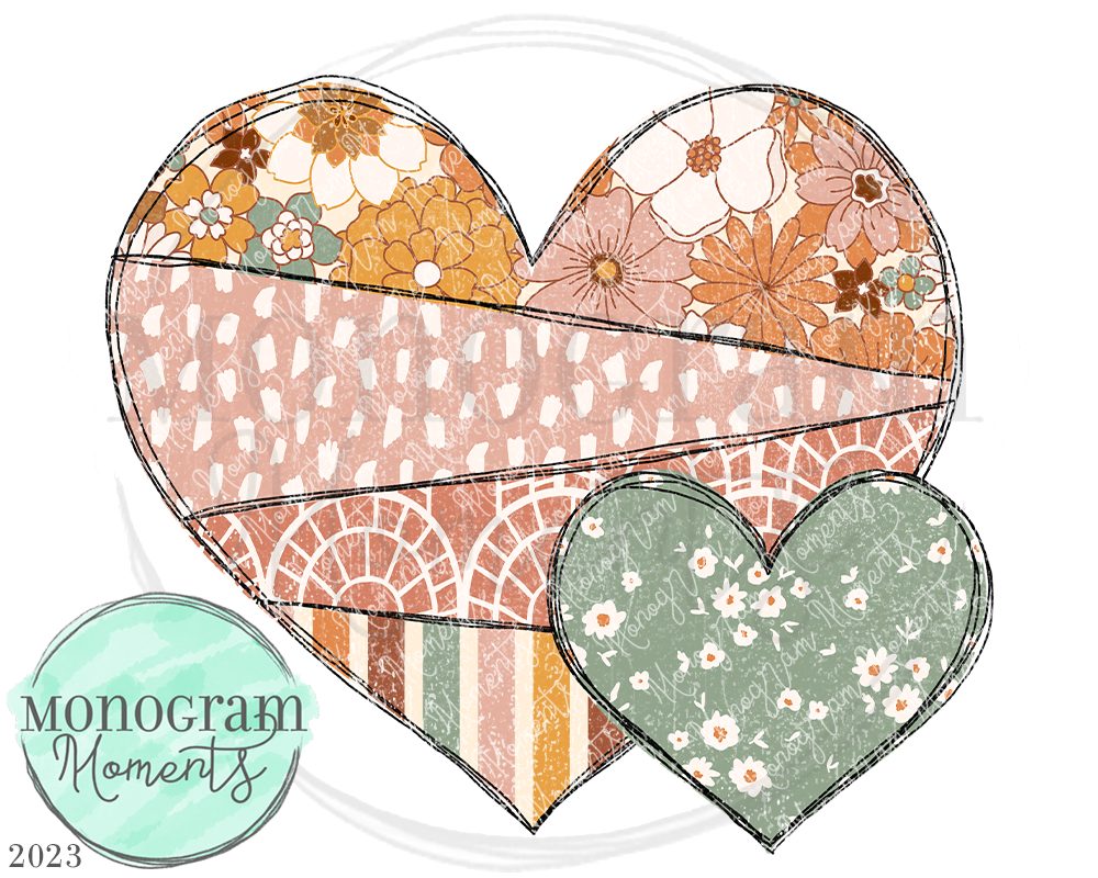 Boho 2 Hearts – Monogram Moments