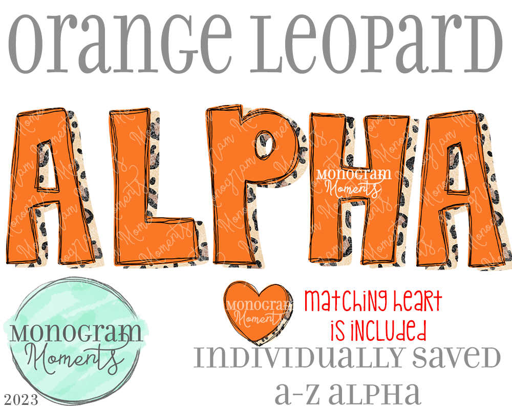 Orange Leopard Alpha – Monogram Moments