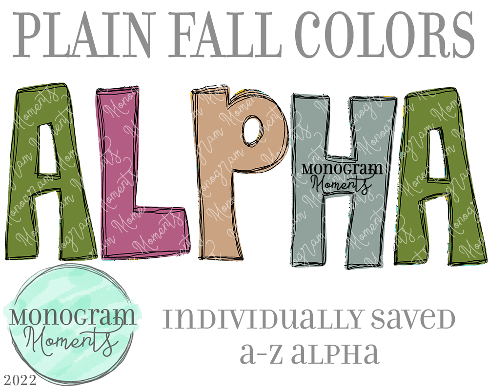 Plain Fall Colors Alpha – Monogram Moments