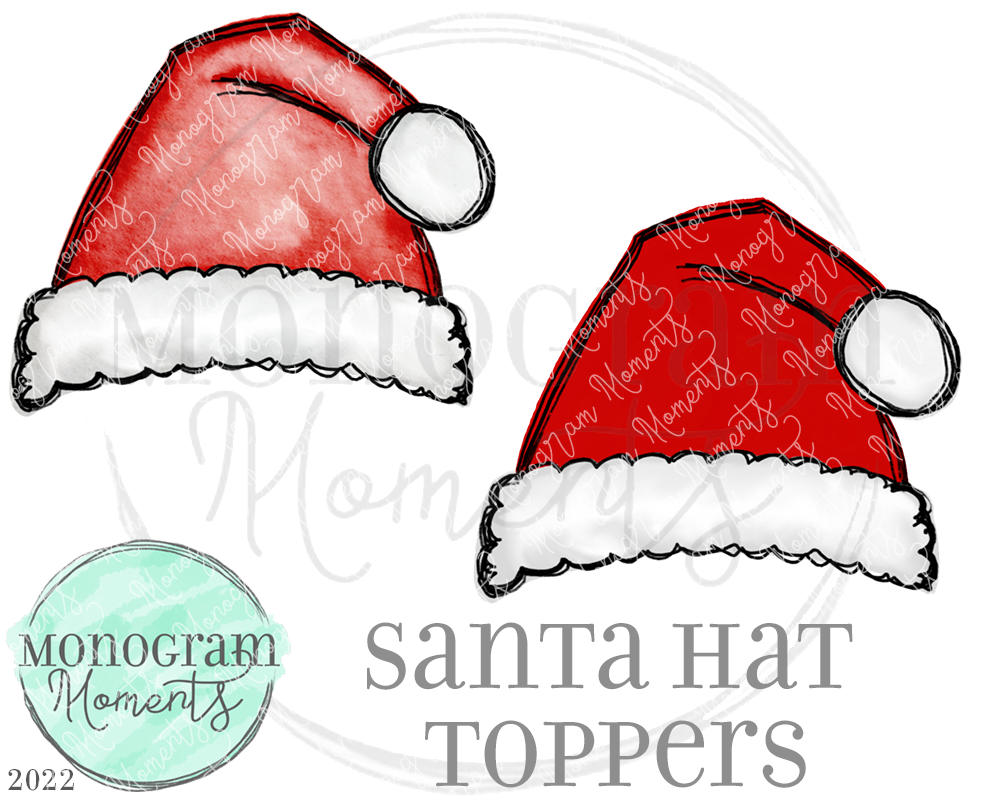 Santa Hat Toppers – Monogram Moments