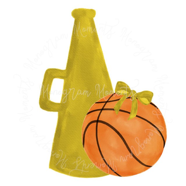 Gold Megaphone & Basketball – Monogram Moments