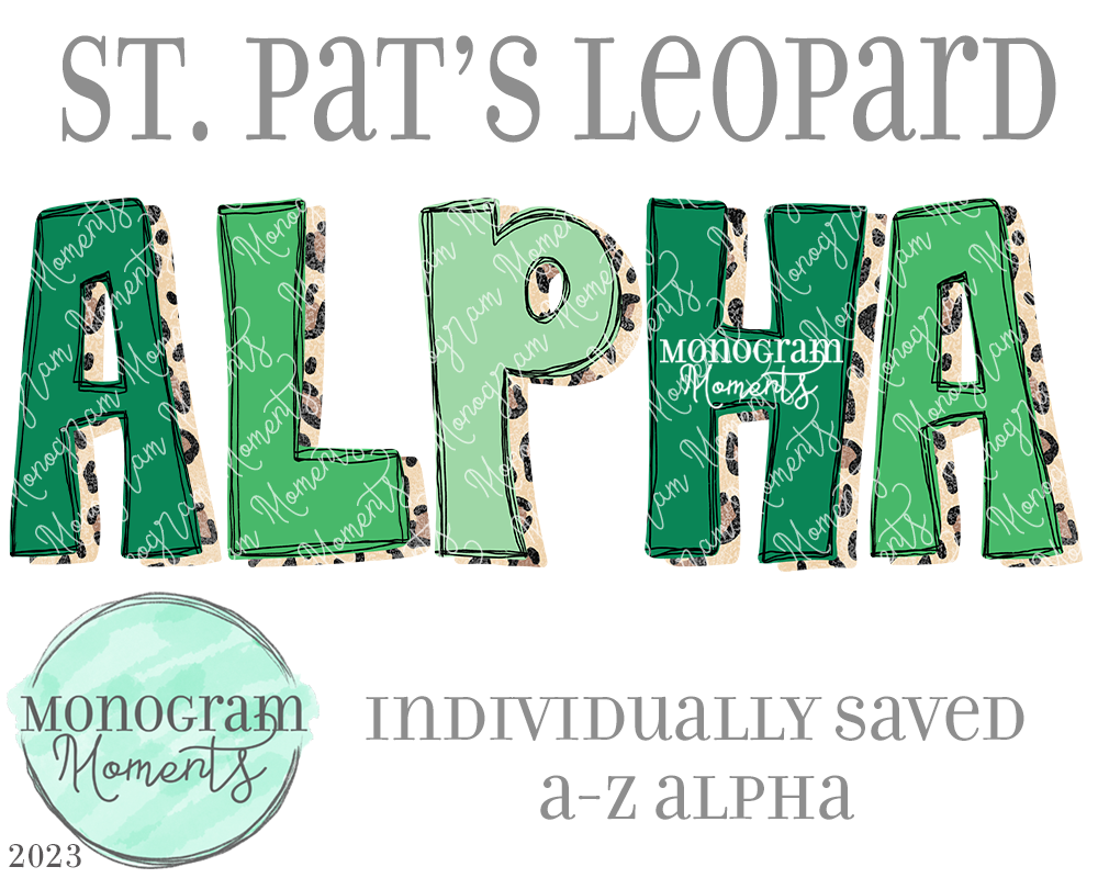 St. Pat's Leopard Alpha – Monogram Moments